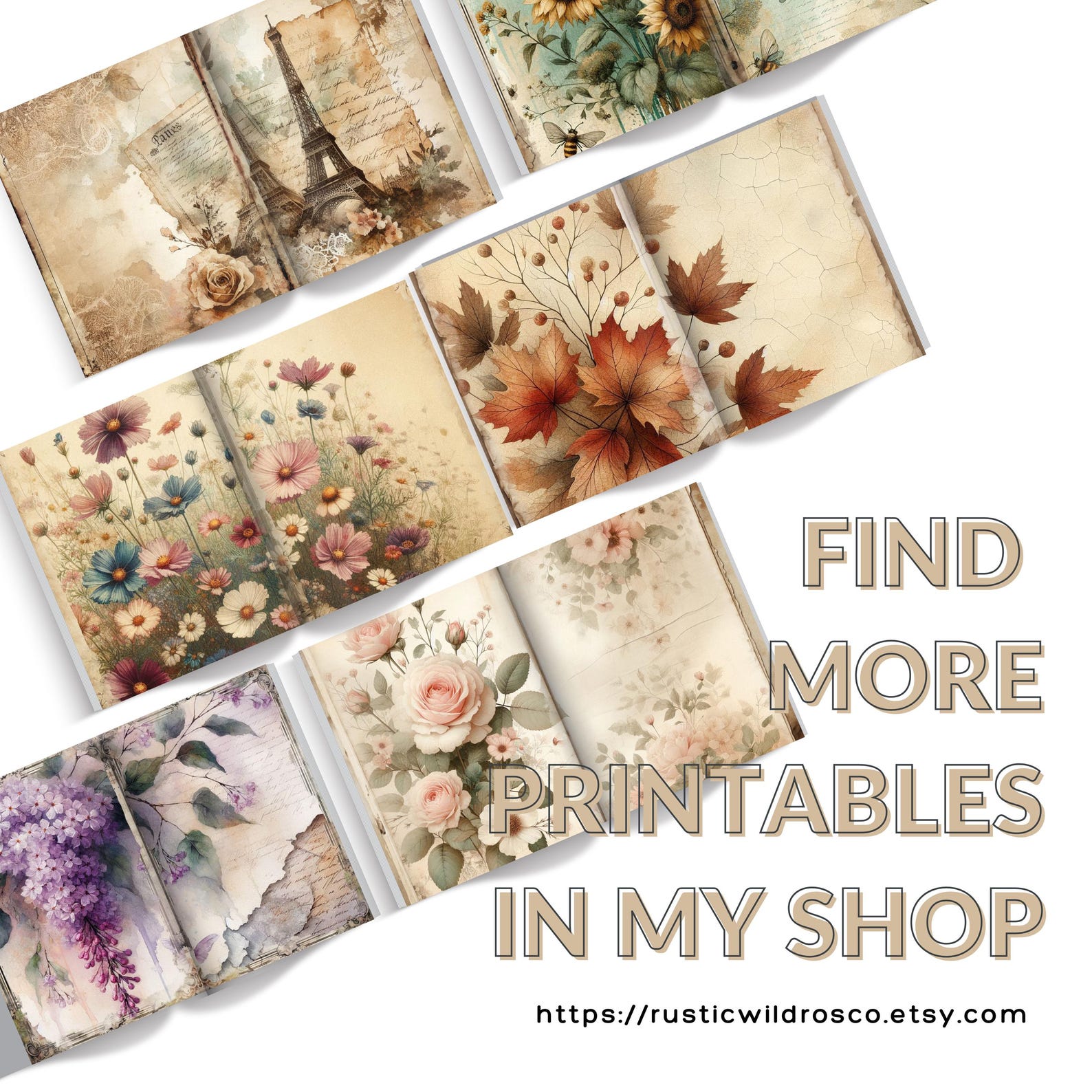 Victorian Elegance Junk Journal Digital Paper, Victorian 6 Digital ...