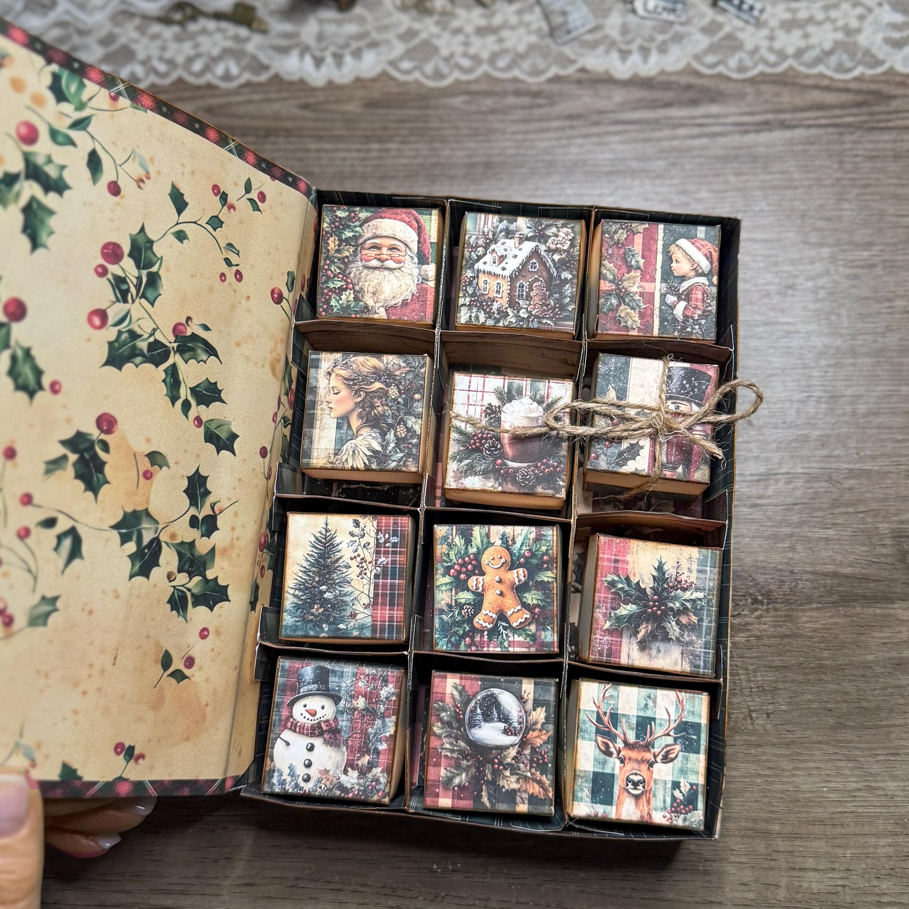 Vintage Christmas Mystery Box | Printable Mini Box Kit for DIY Holiday ...