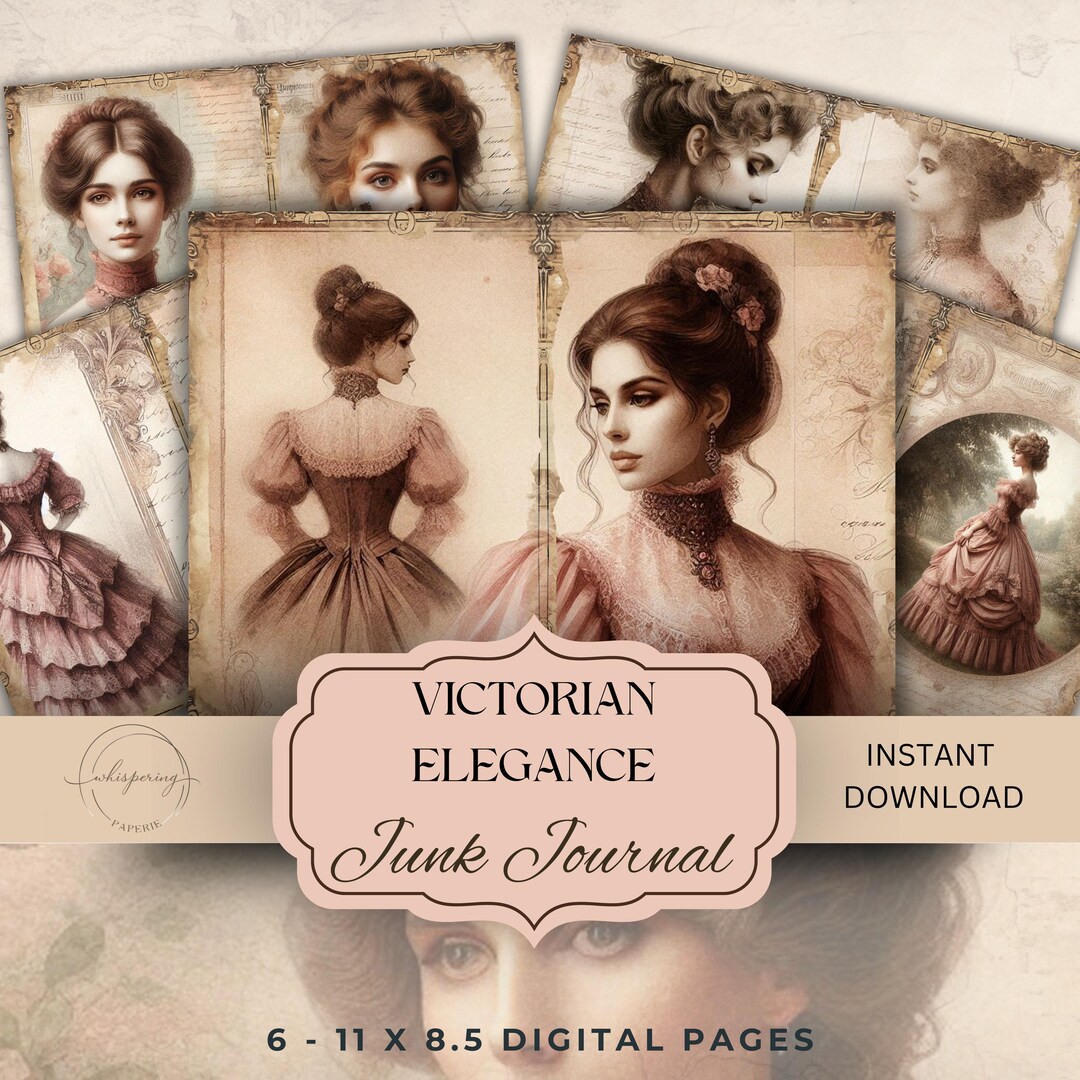 Victorian Elegance Junk Journal Digital Paper, Victorian 6 Digital ...