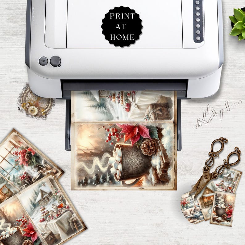 Christmas Printables for Junk Journals, Cozy Christmas, Vintage Merry ...