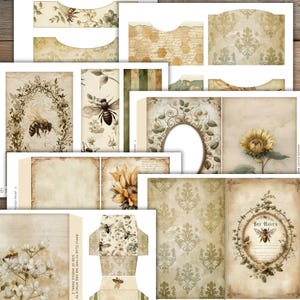 Printable Bee Haven Folio Kit – Vintage Honey Bee Journal Pages ...