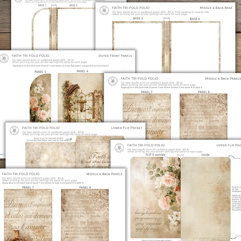 Faith Folio Printable Kit, Shabby Chic Vintage Junk Journal, Christian Ephemera, Scripture ...