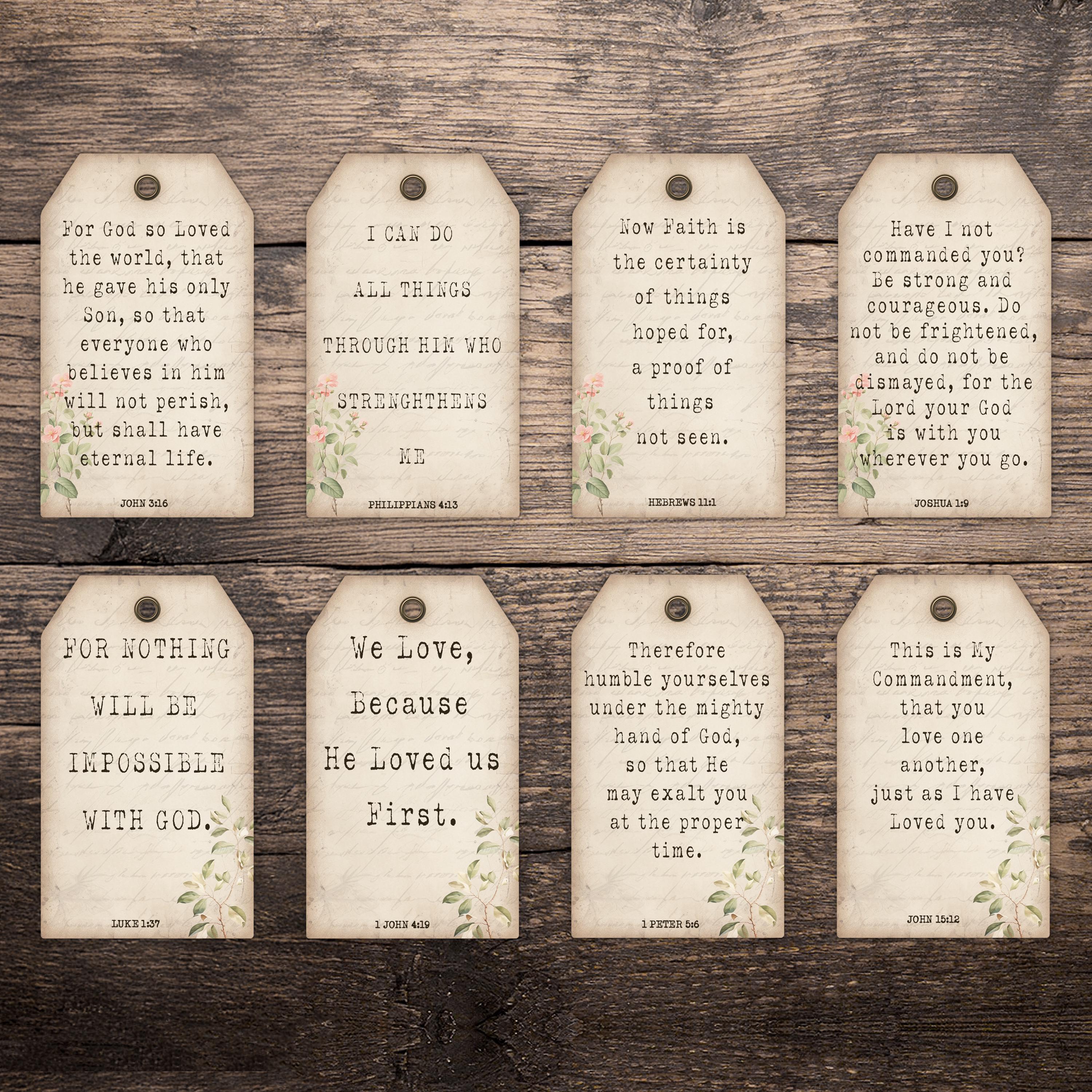 Printable Scripture Tags – Vintage Bible Verse Ephemera – Faith Junk ...