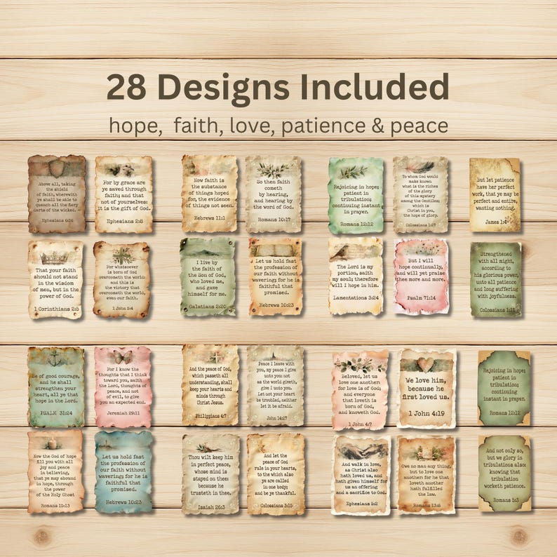 Printable Scripture KJV Junk Journal Kit, Vintage Scripture Cards Set ...