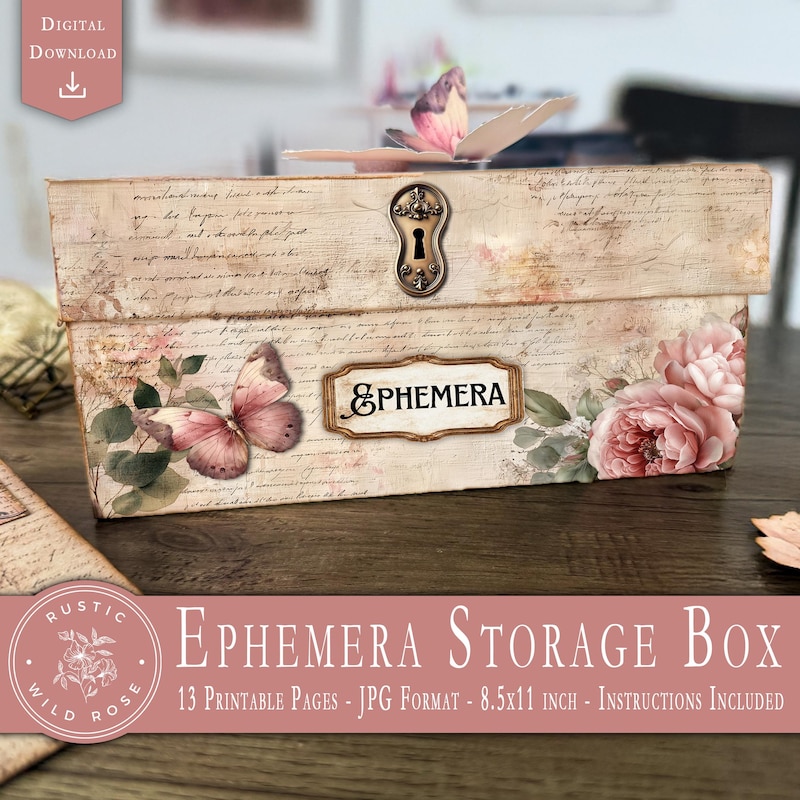 Shabby Chic Printable Box - Etsy
