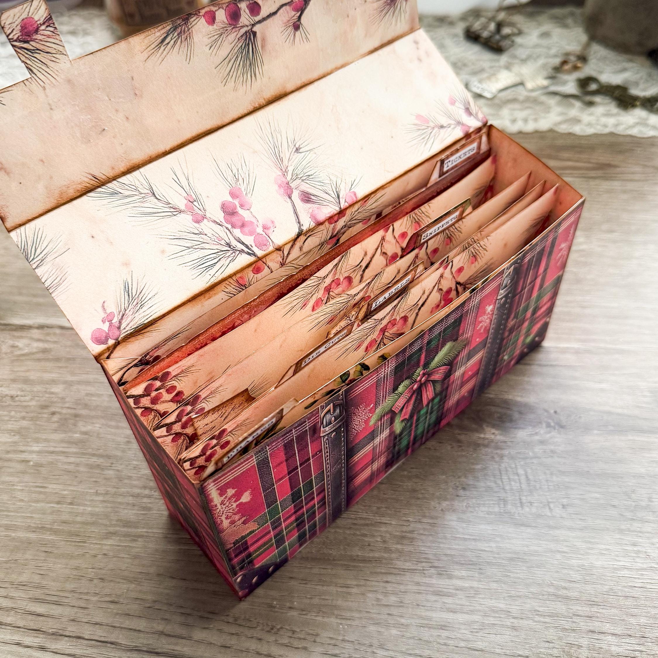 Vintage Christmas Keepsake Case | Printable Storage Box Kit | Digital ...