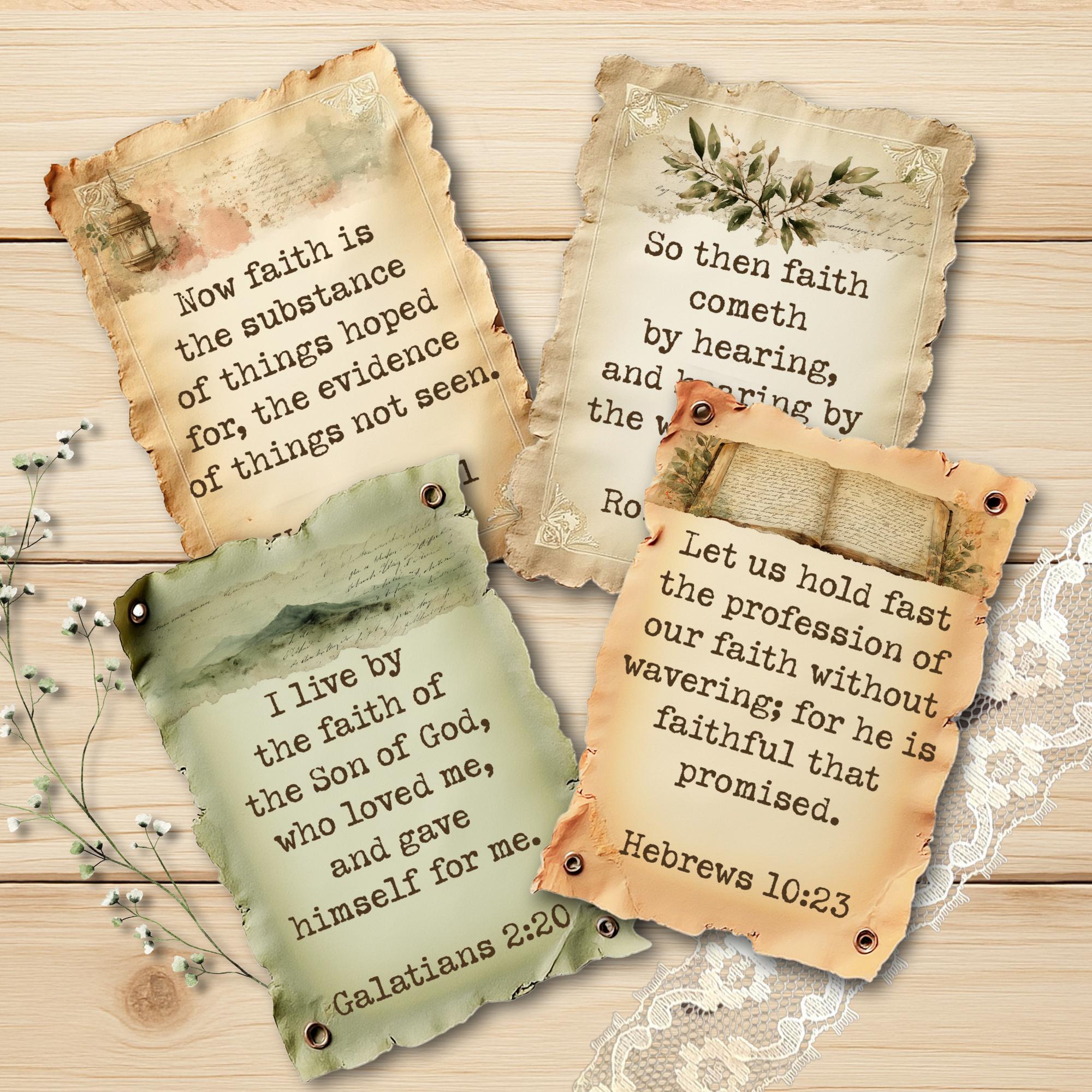 Printable Scripture KJV Junk Journal Kit, Vintage Scripture Cards Set ...