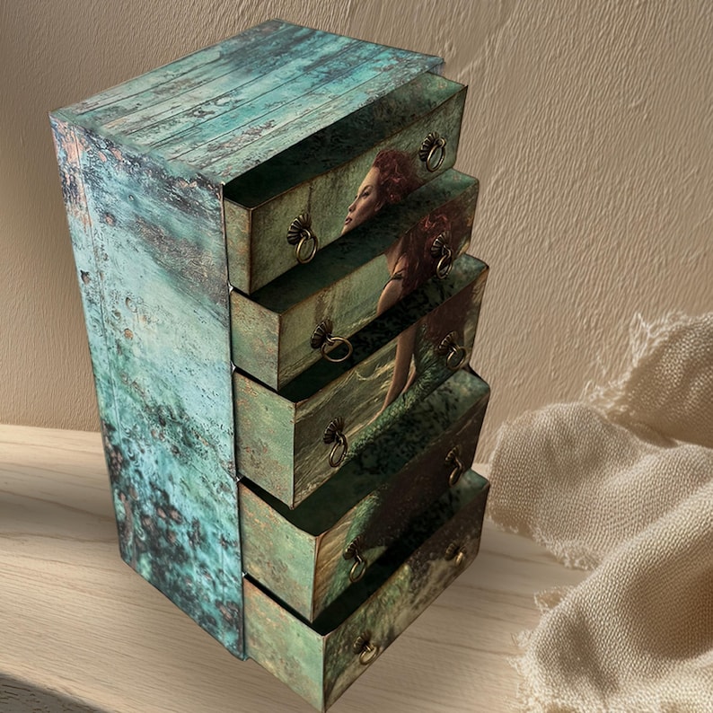 Printable Mermaid Dreams Storage Chest – Vintage Ocean Ephemera Box ...