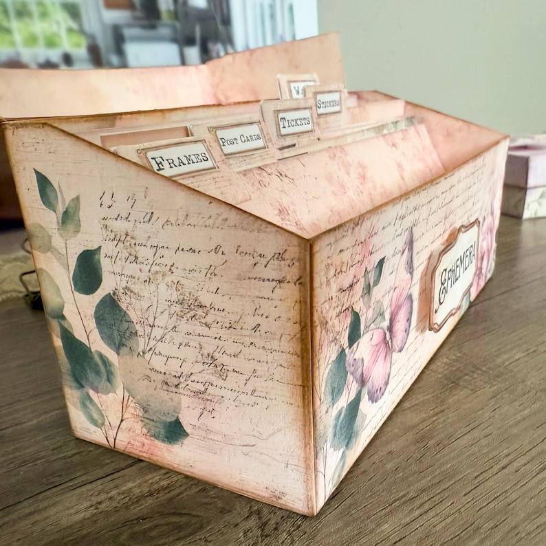 Printable Ephemera Storage Box, DIY Paper Craft Template, Shabby Chic ...