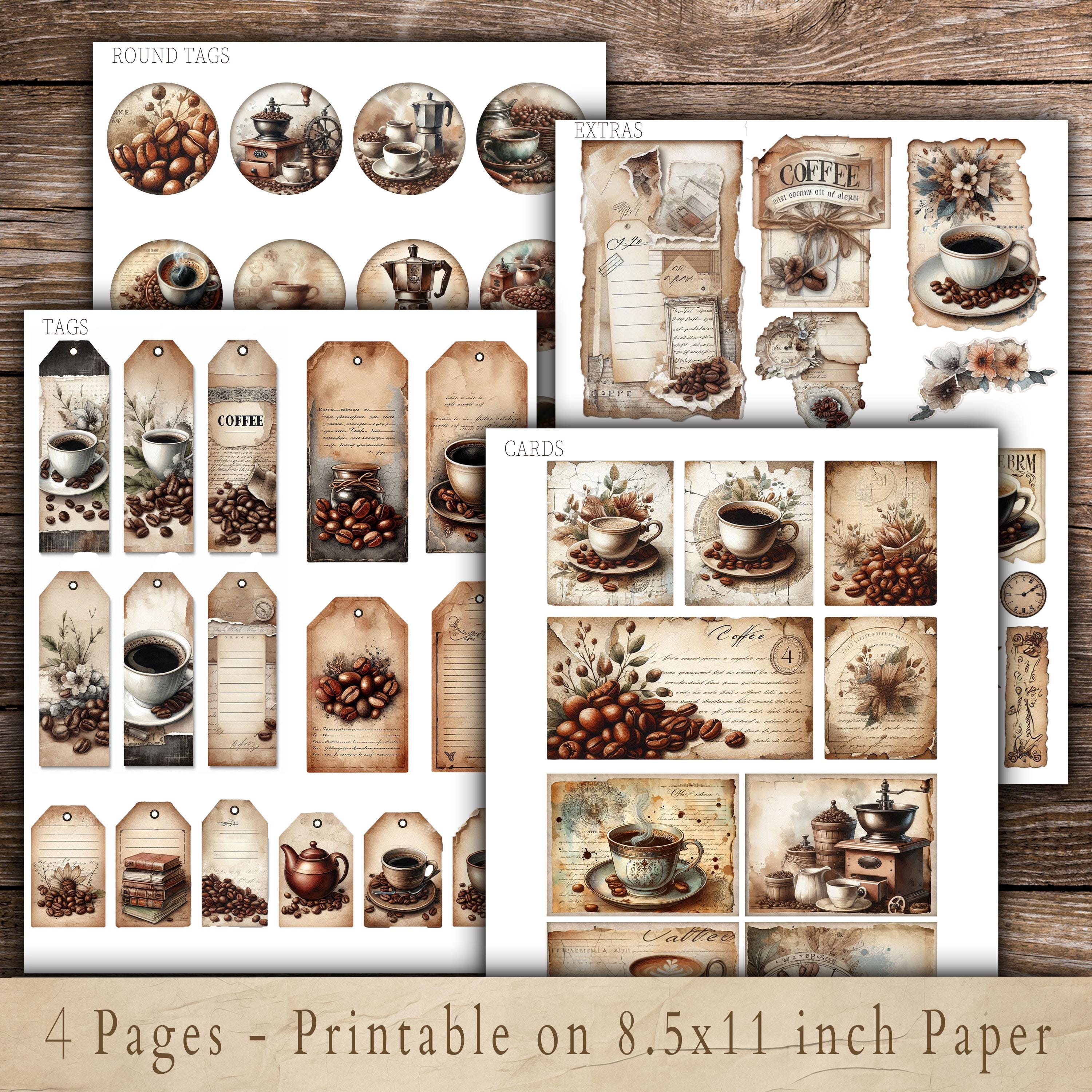 Printable Coffee Ephemera – Vintage Cafe-themed Labels and Tags ...