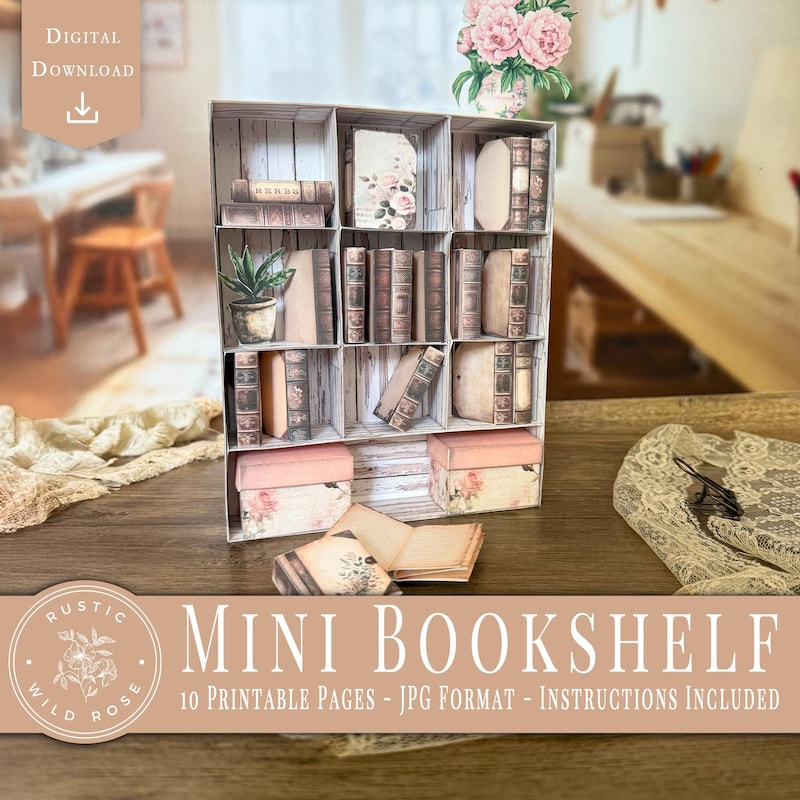 Mini Bookshelf Pink - Etsy
