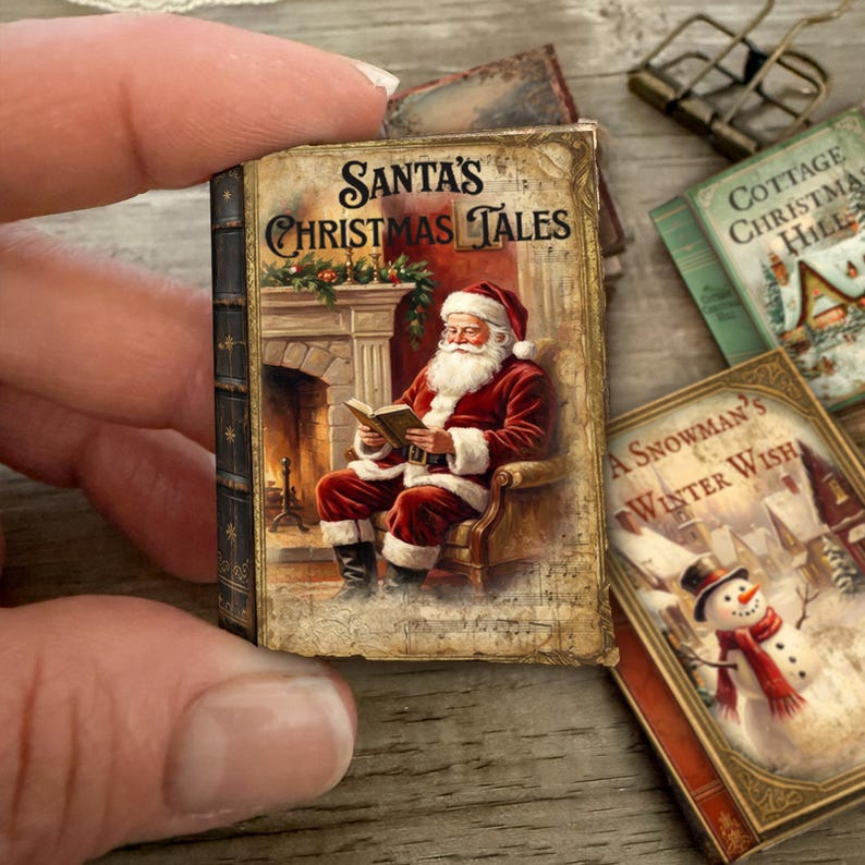 Classic Christmas Mini Book Kit Printable Vintage Books, Junk Journal ...