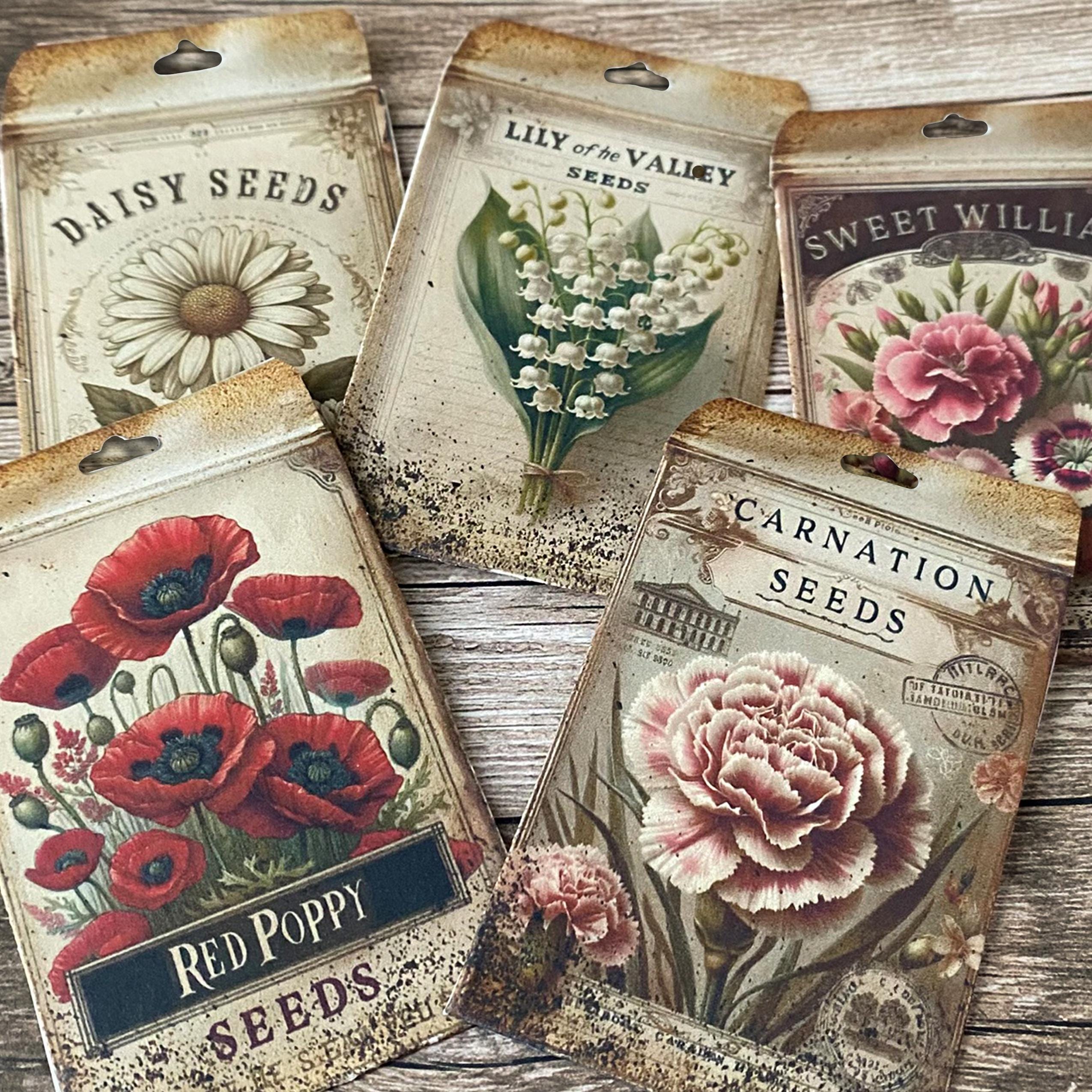 Printable Floral Seed Packets – Vintage Botanical Ephemera – Digital ...