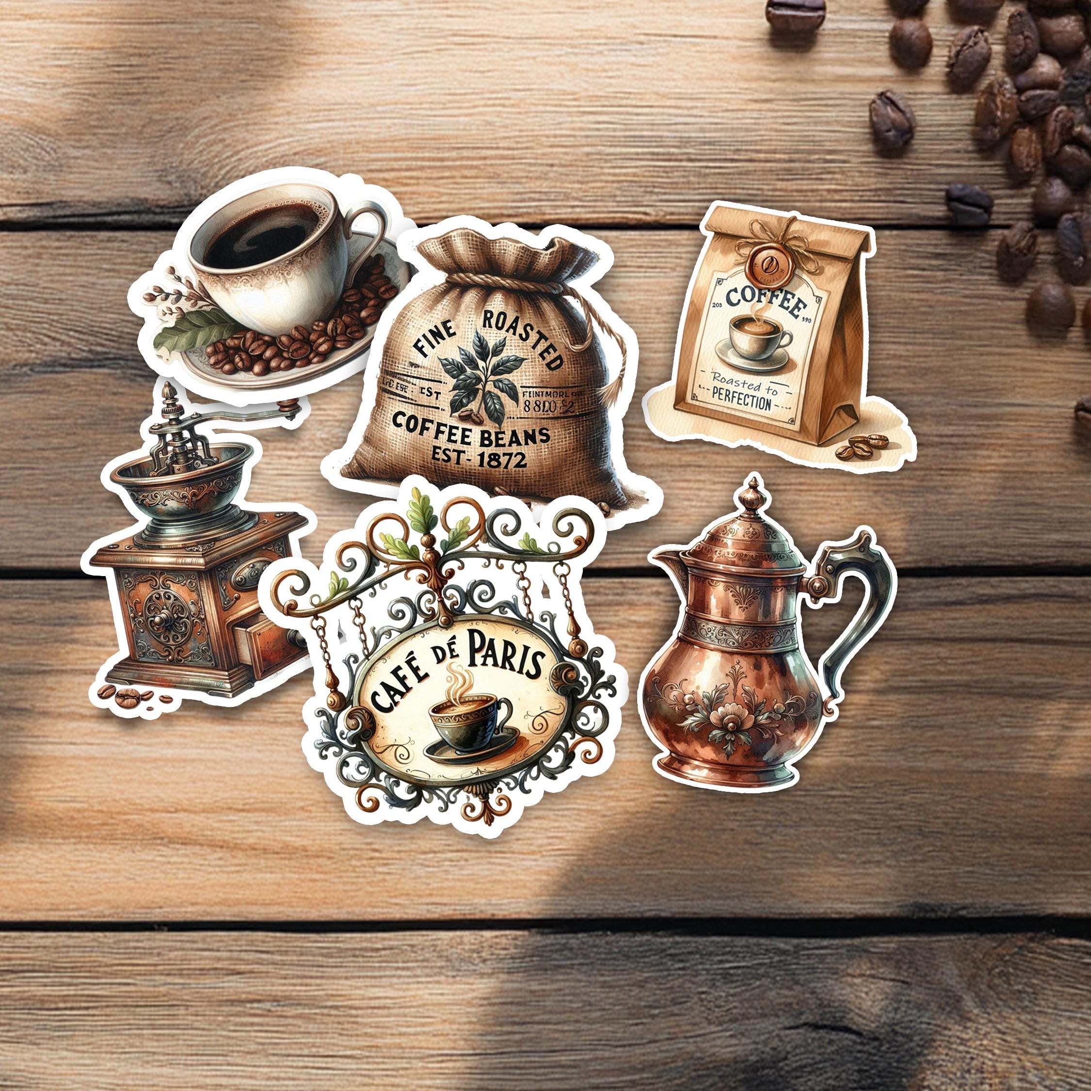 Printable Vintage Coffee Loaded Pocket Tags – Rustic Cafe Ephemera ...