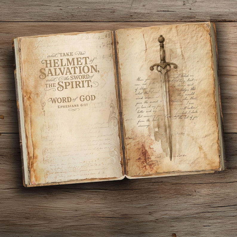 Junk Journal Kit Scripture Themed, Vintage Printable Christian Bible ...