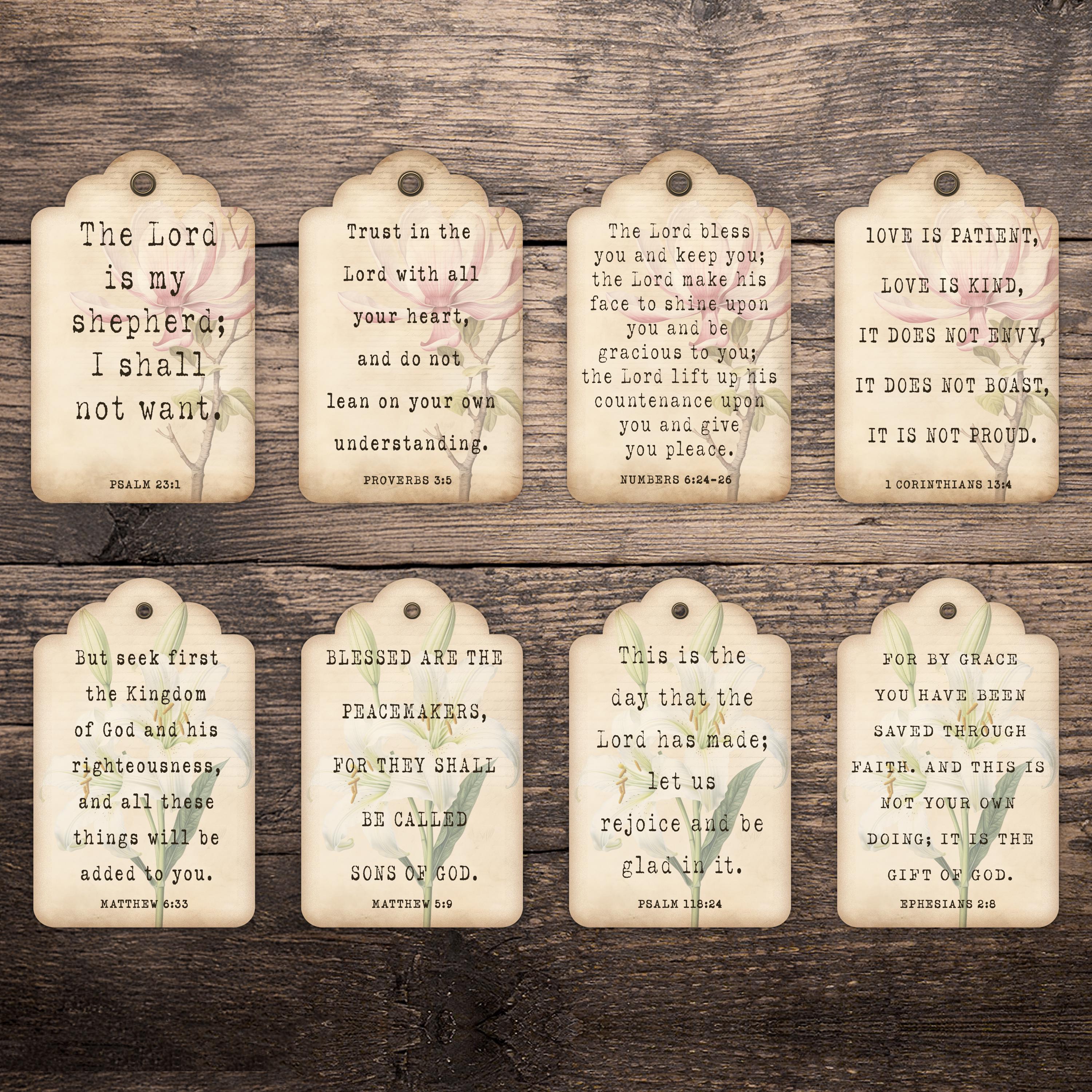 Printable Scripture Tags – Vintage Bible Verse Ephemera – Faith Junk ...