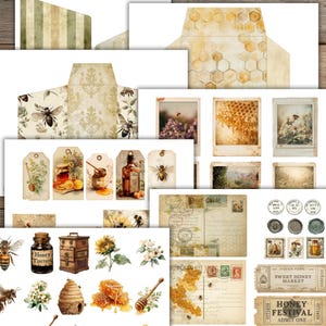 Printable Bee Haven Folio Kit – Vintage Honey Bee Journal Pages ...