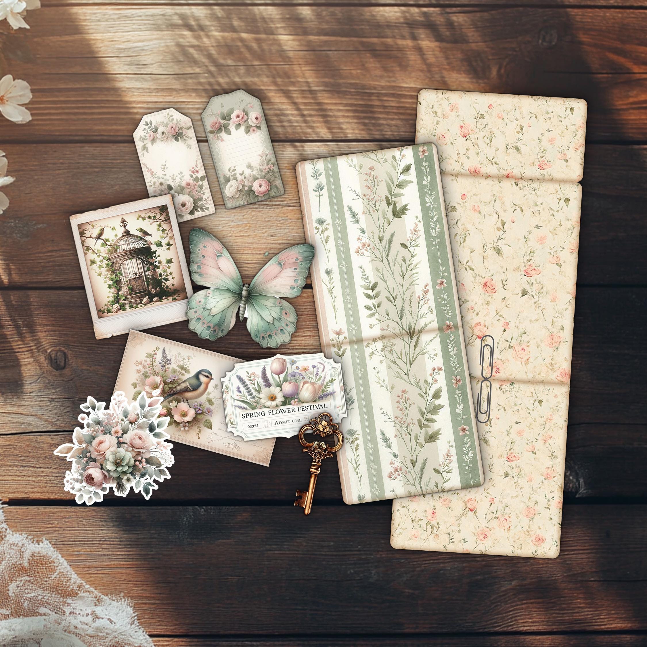 Vintage Hidden Paperclip Kit – Printable Junk Journal Embellishments ...