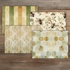 Printable Bee Haven Folio Kit – Vintage Honey Bee Journal Pages ...