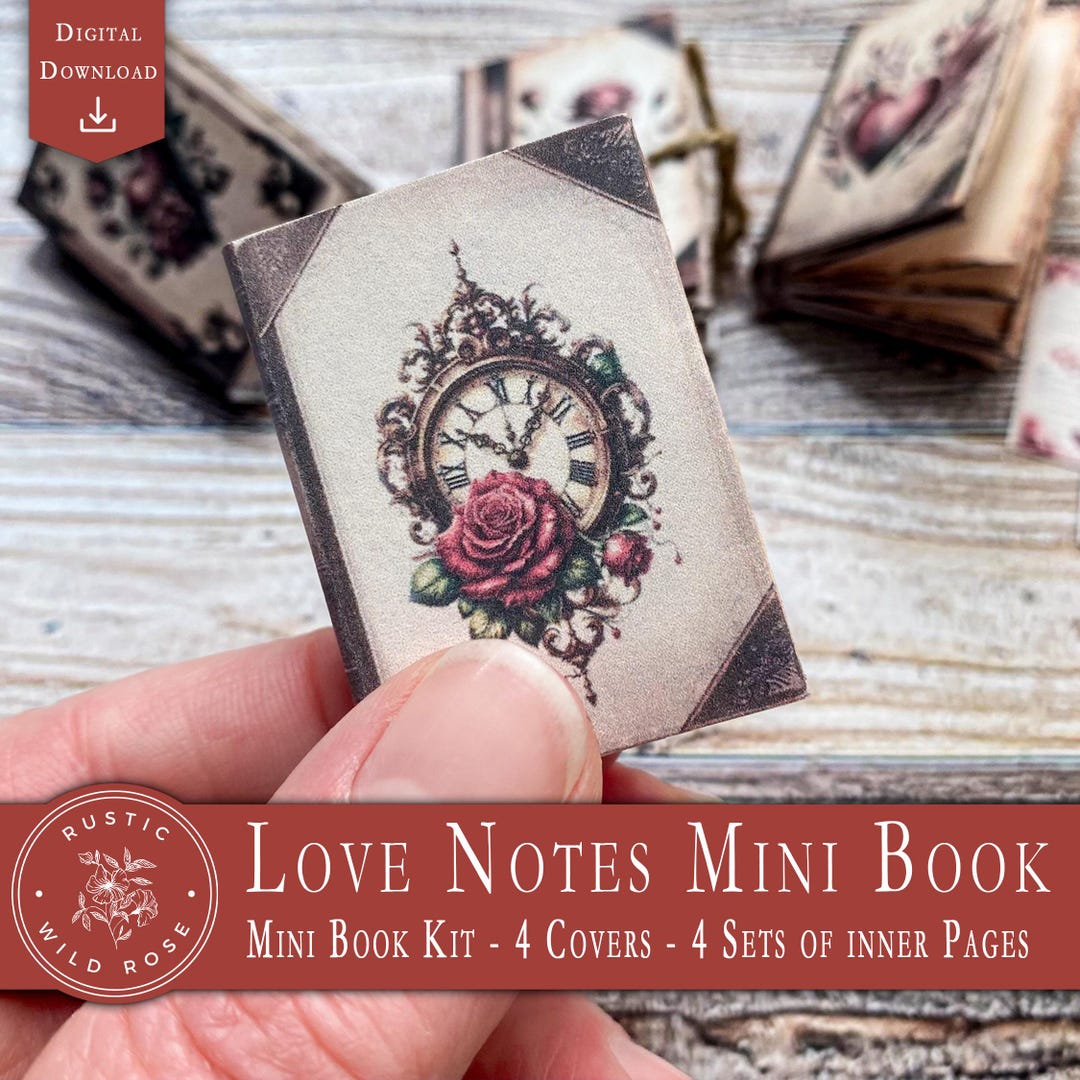 Romantic Vintage Love Notes Mini Book Kit – Printable Junk Journal Set ...