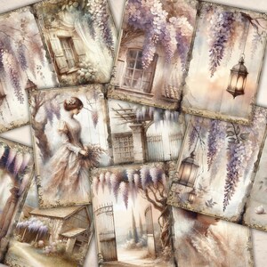 Wisteria Junk Journal Pages, Spring Ephemera, Scrapbook Printable ...