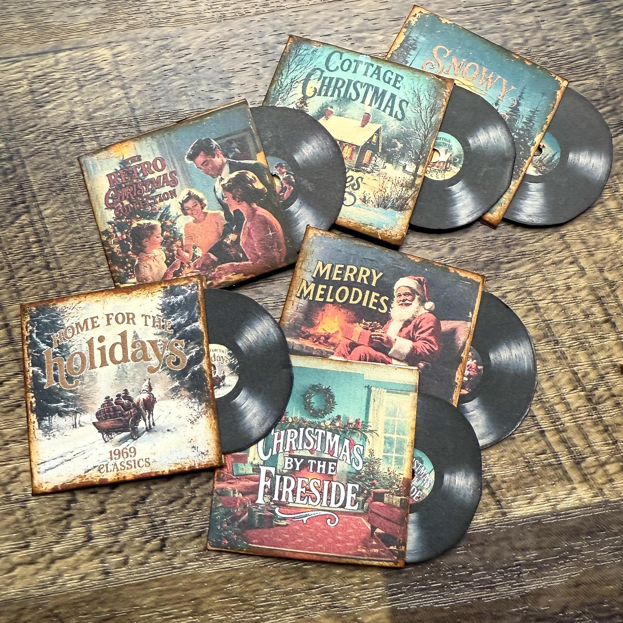 Retro Christmas Mini Records & Jackets Printable | Vintage Holiday ...