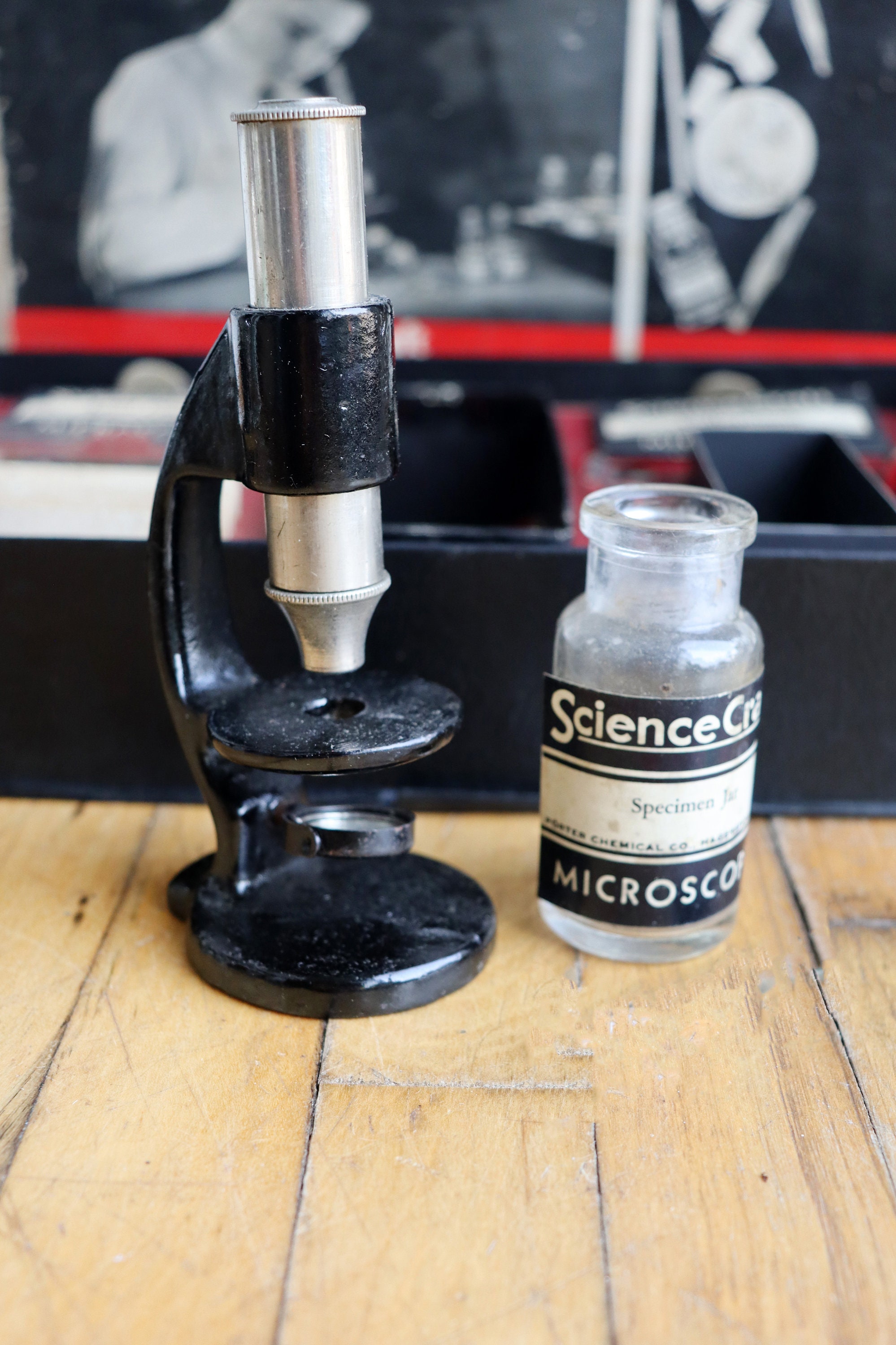 Vintage Microscope Outfit/kit Childrens Microscope Kit Vintage Science ...