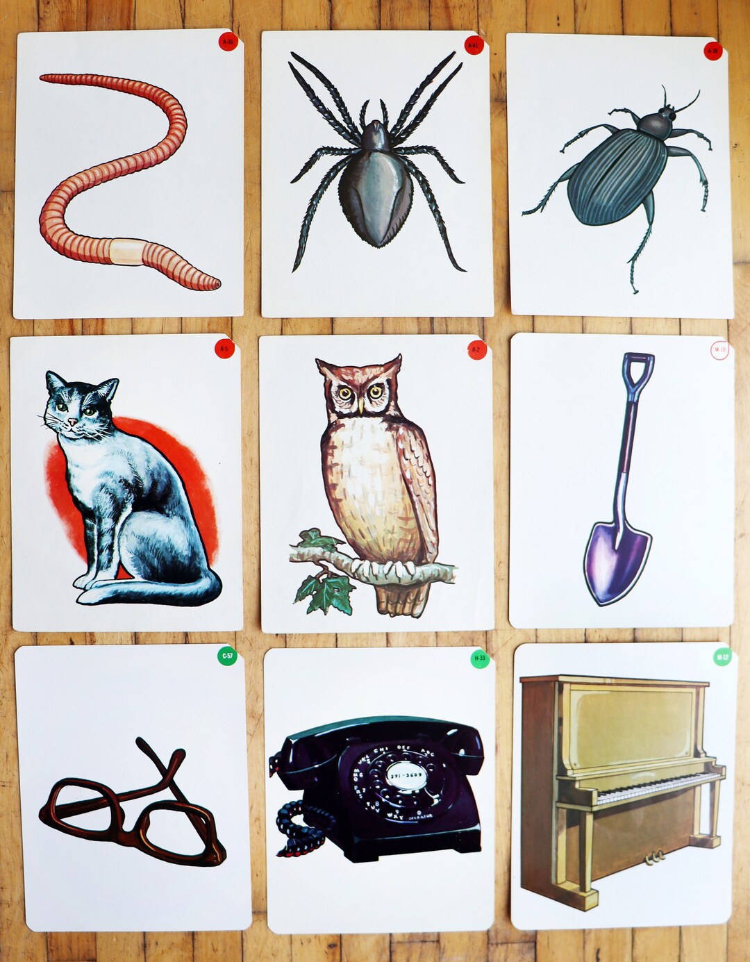 Vintage Halloween/spooky Flashcards - Set of 9 Large Vintage Picture ...