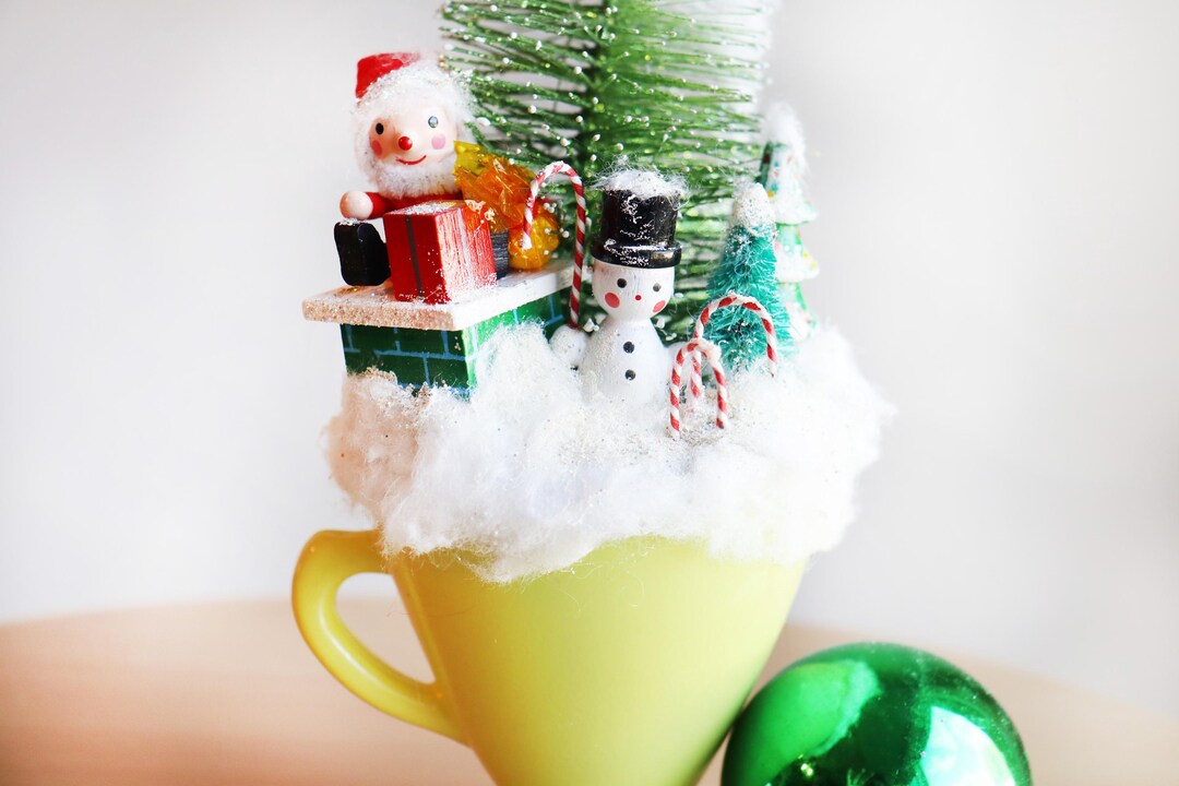 Vintage Vignette/scene/assemblage in Lime Green Glass Creamer With ...