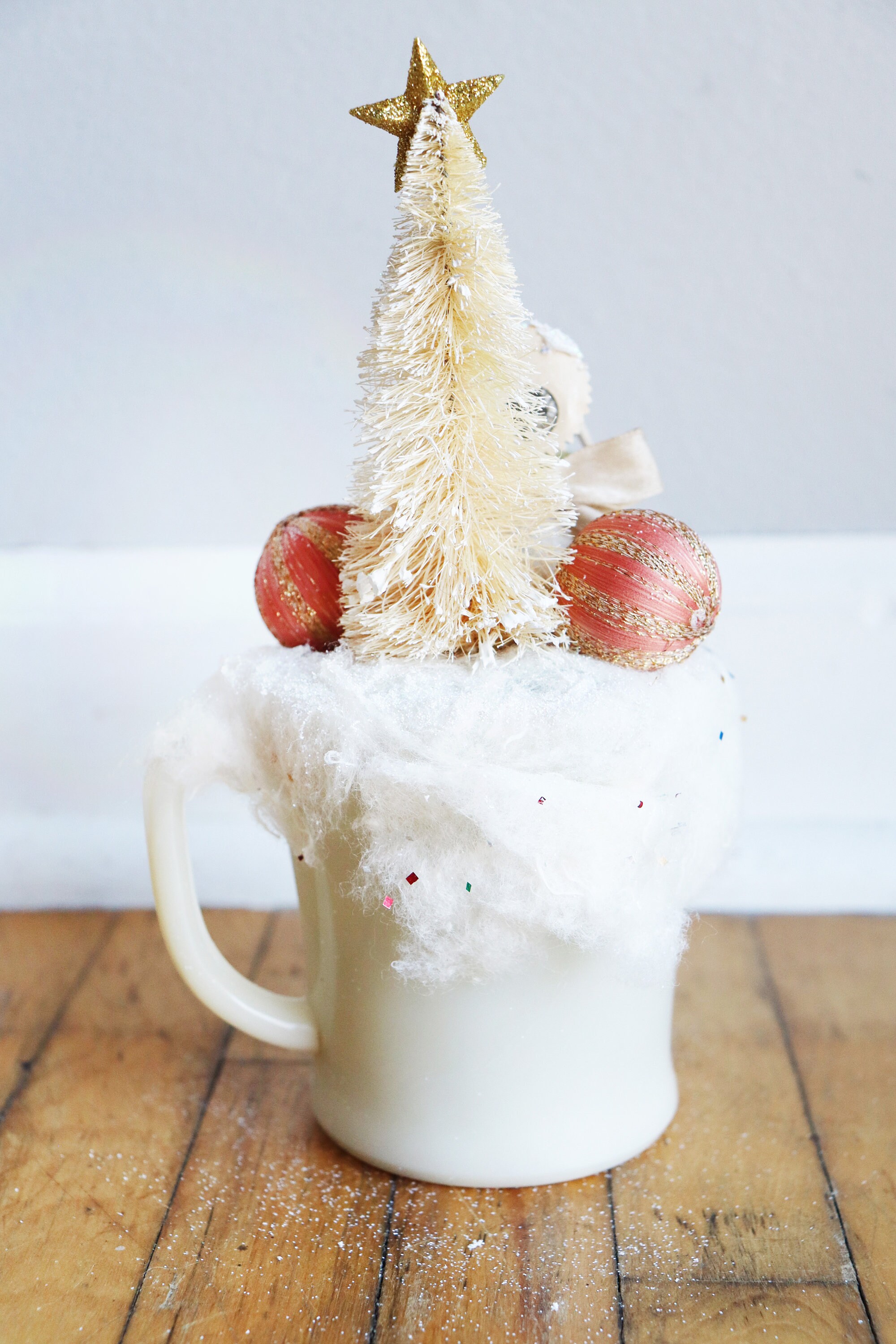 Vintage Vignette/scene/assemblage in Cream Fire King Mug With Angel ...