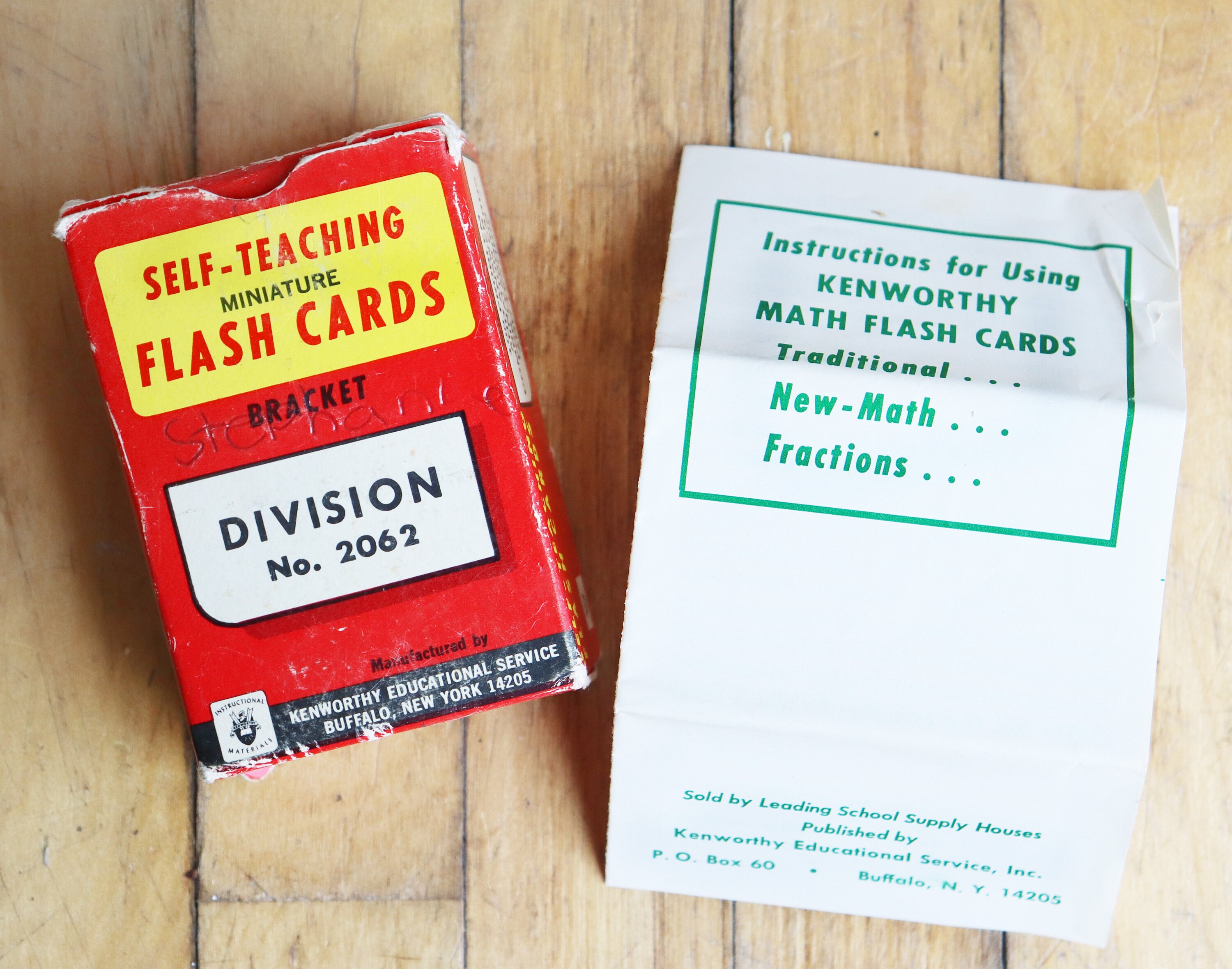 Vintage Miniature Division Flash Cards - 100 Division Problem and ...