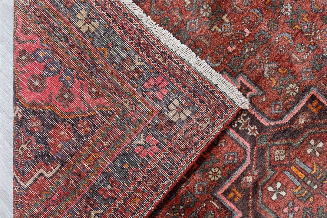 4X6 Vintage Area Rug Made of High End Shiny Wool 4'1 X 6'4 Handmade ...