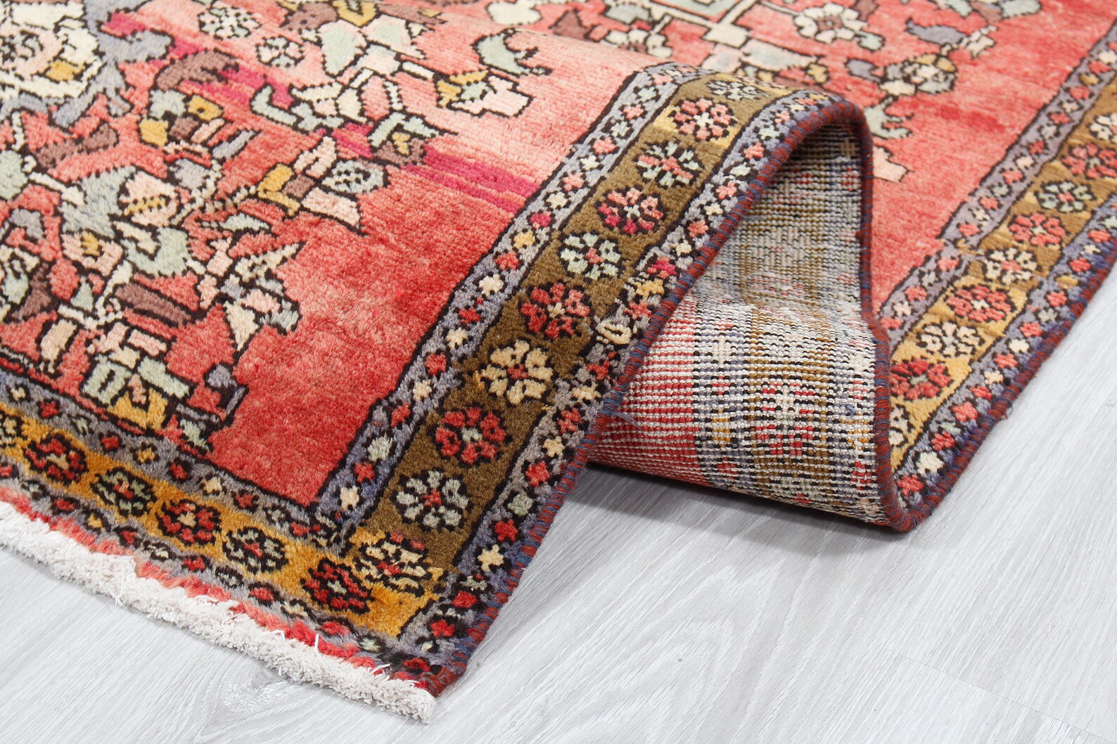 3'3 X 11' Pastel Red Color Runner Rug Top | Etsy