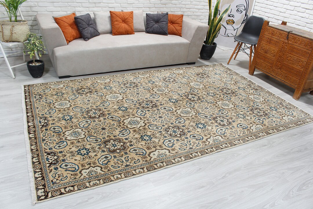 6x10 Beige Bedroom Rug Abstract Rug Minimal Rug - Etsy
