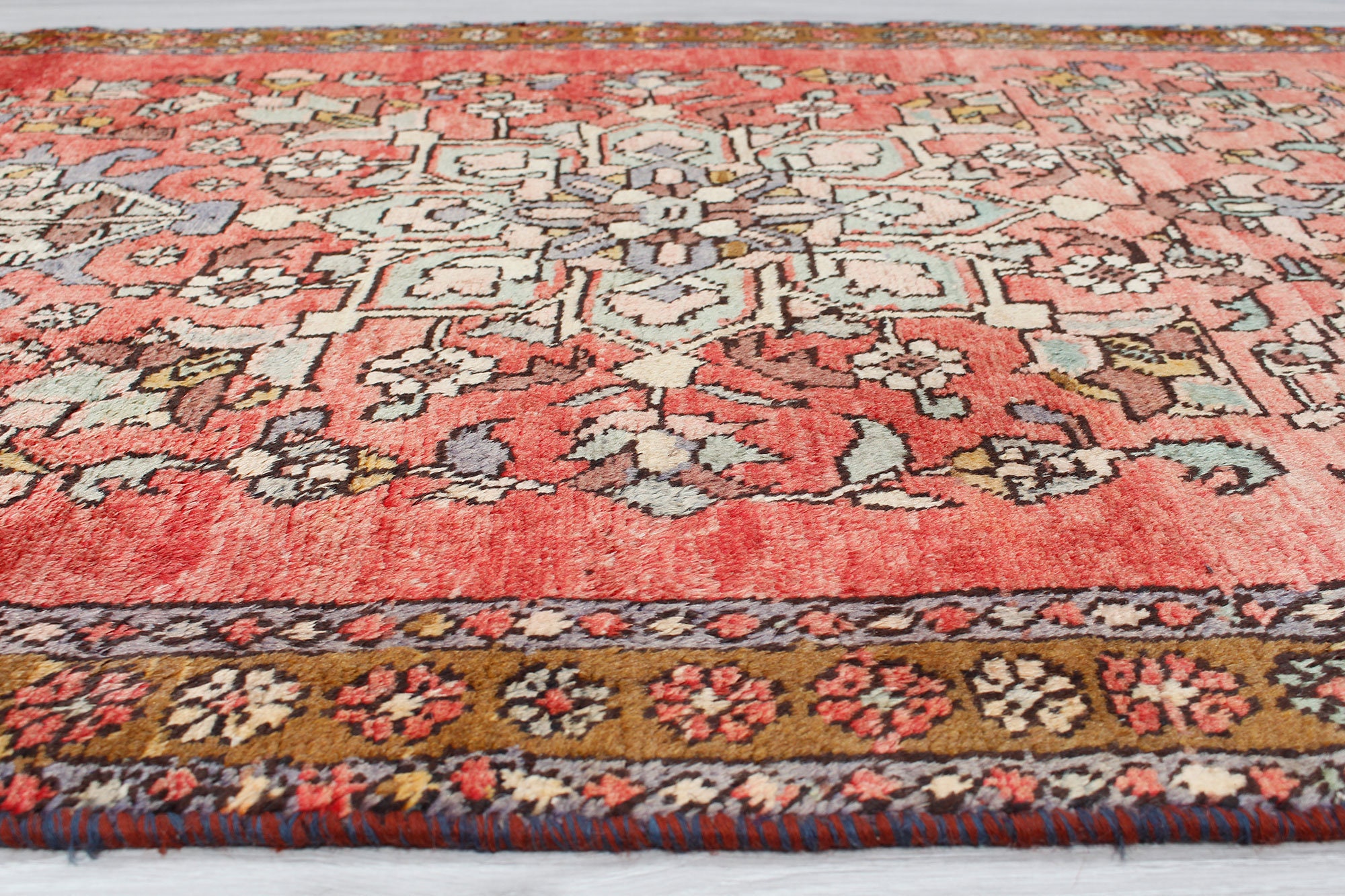 3'3 X 11' Pastel Red Color Runner Rug Top | Etsy