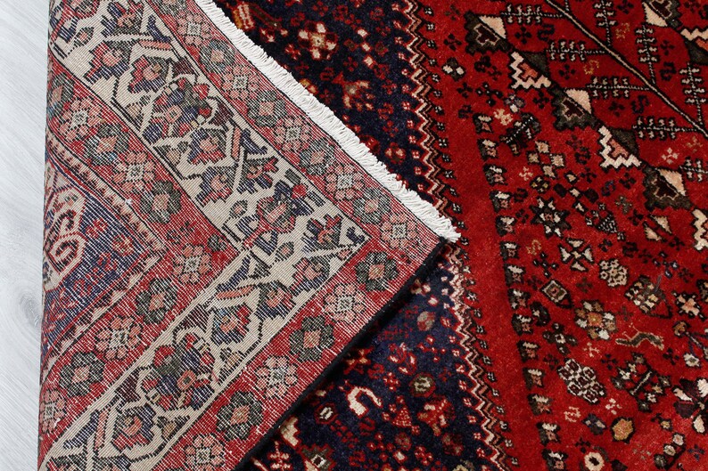 6'7 x 9'11 Luxury Red Deco Farmhouse Rug | Etsy