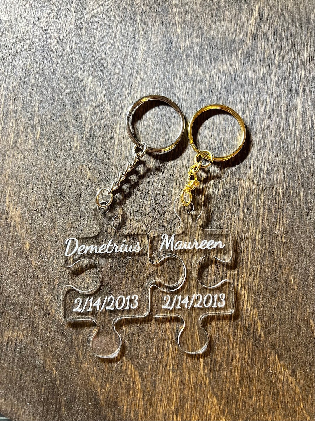 Personalized Acrylic Couples Puzzle Keychain | Anniversary | Valentines ...