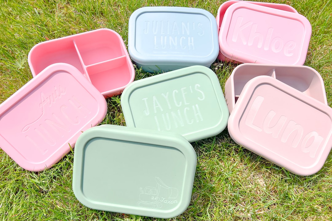 Personalized Engraved Silicone Bento Box | Lunch Box Accessories | Food ...