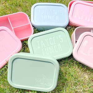 Personalized Engraved Silicone Bento Box | Lunch Box Accessories | Food ...
