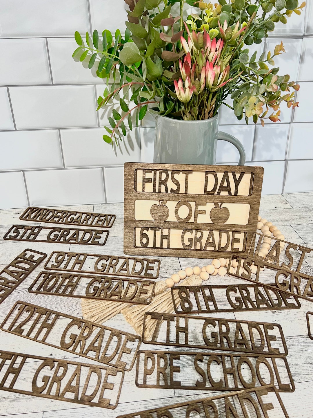 Interchangeable Grade School Sign | Back to School | School Photos - Etsy