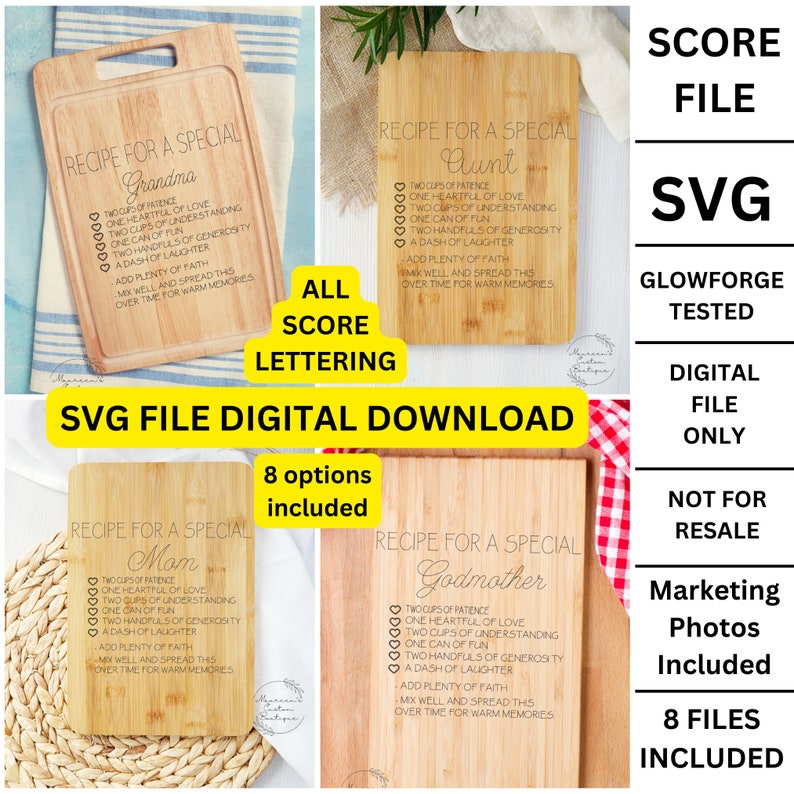 Cutting Board SCORE SVG Digital File Scoring Cut File - Etsy