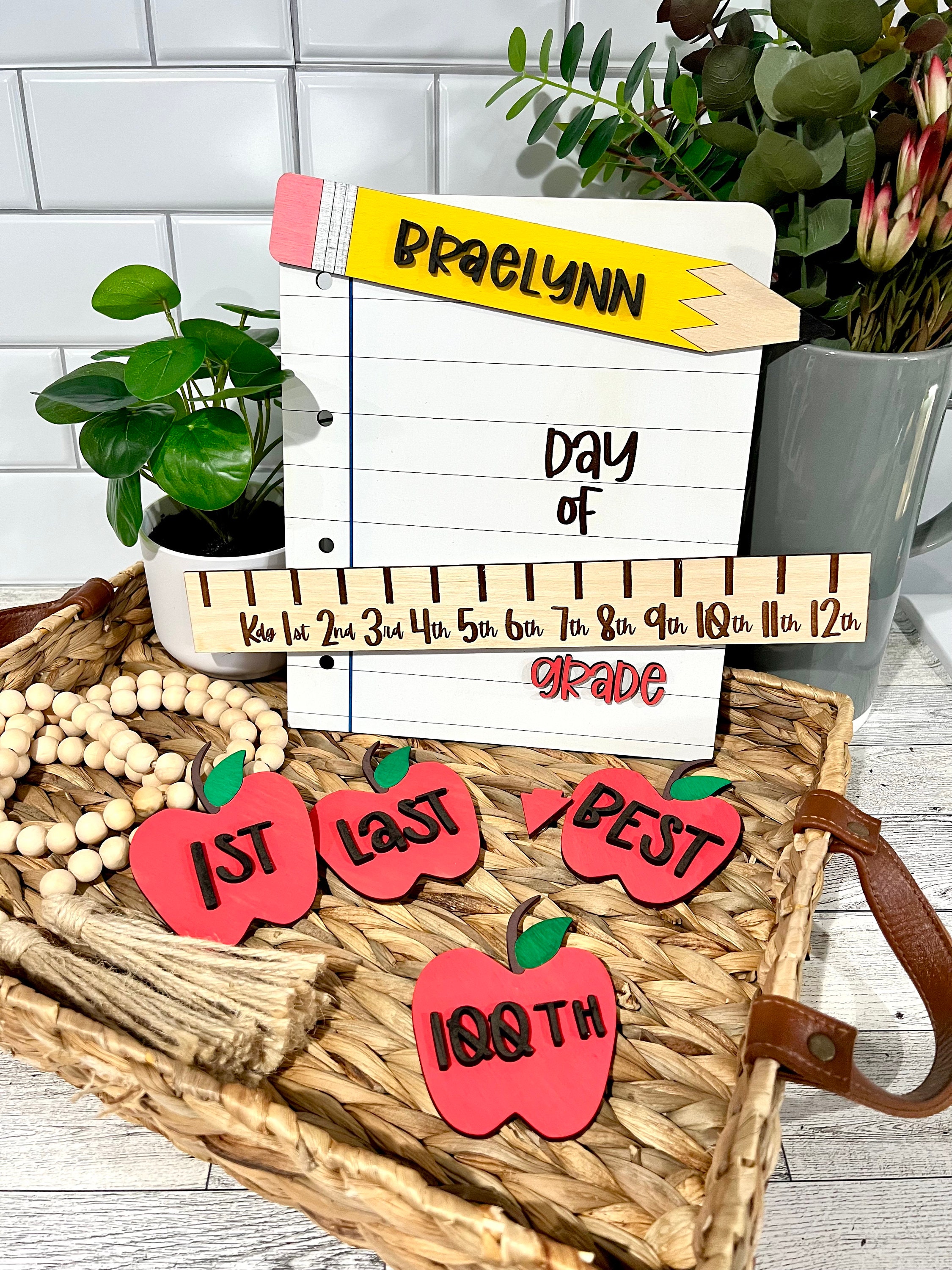 Interchangeable School Sign Personalized Grade Sign Back - Etsy