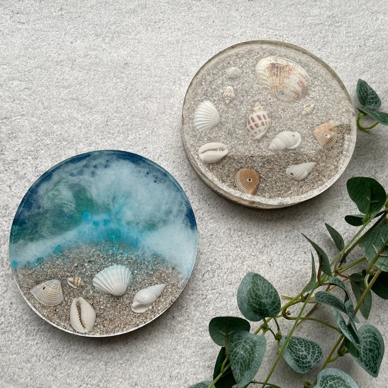 Resin Beach Coasters - Etsy