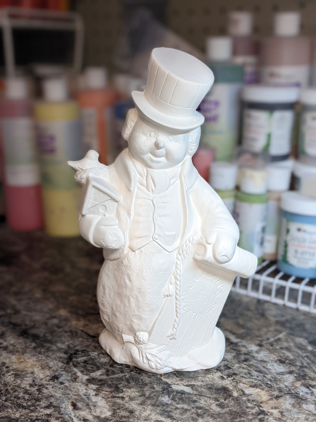 Vintage Kimple U.S.A Snowman Ceramic Bisque - Etsy