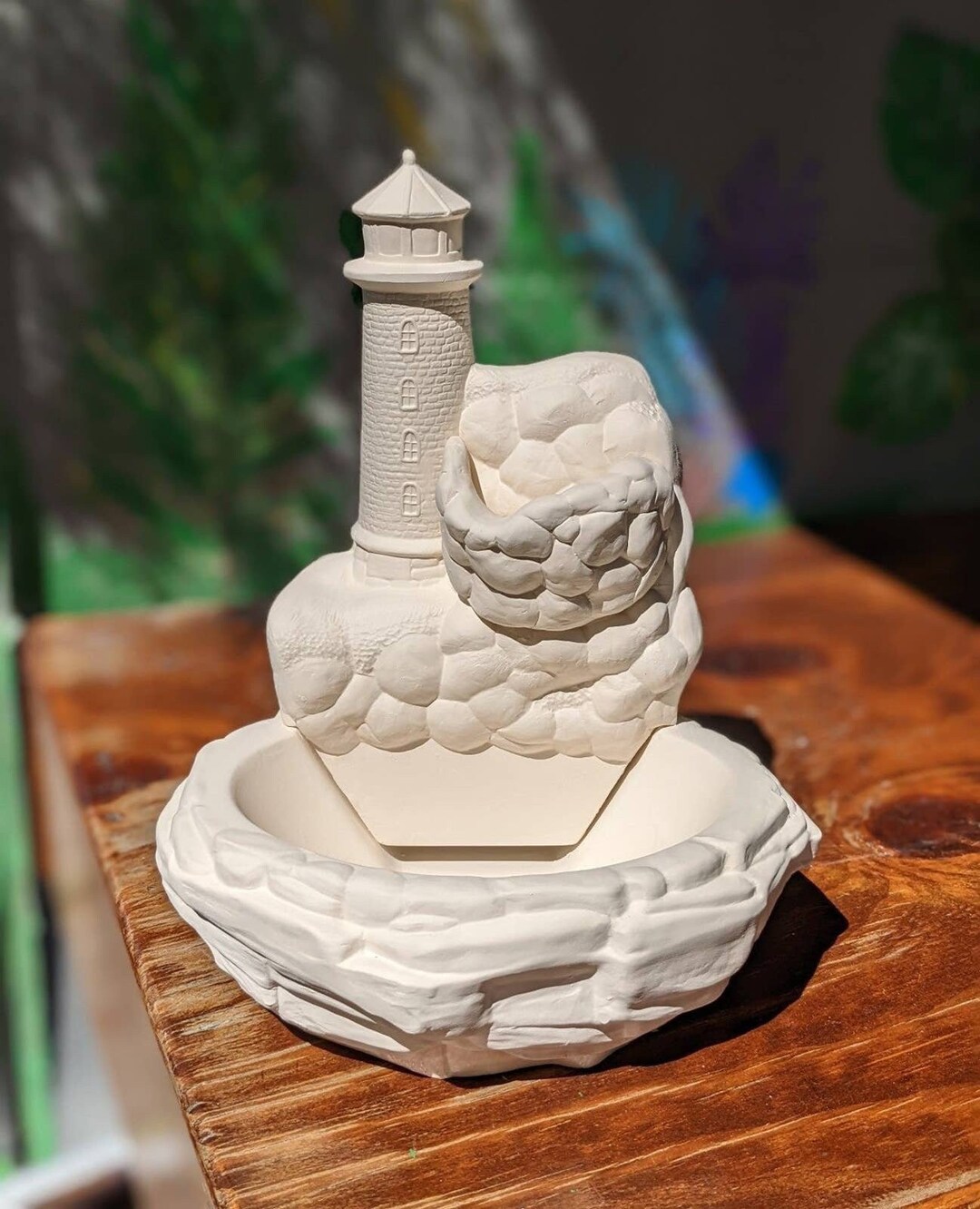 Lighthouse Fountain Ready to Paint Bisque Doc Holliday 1998 - Etsy