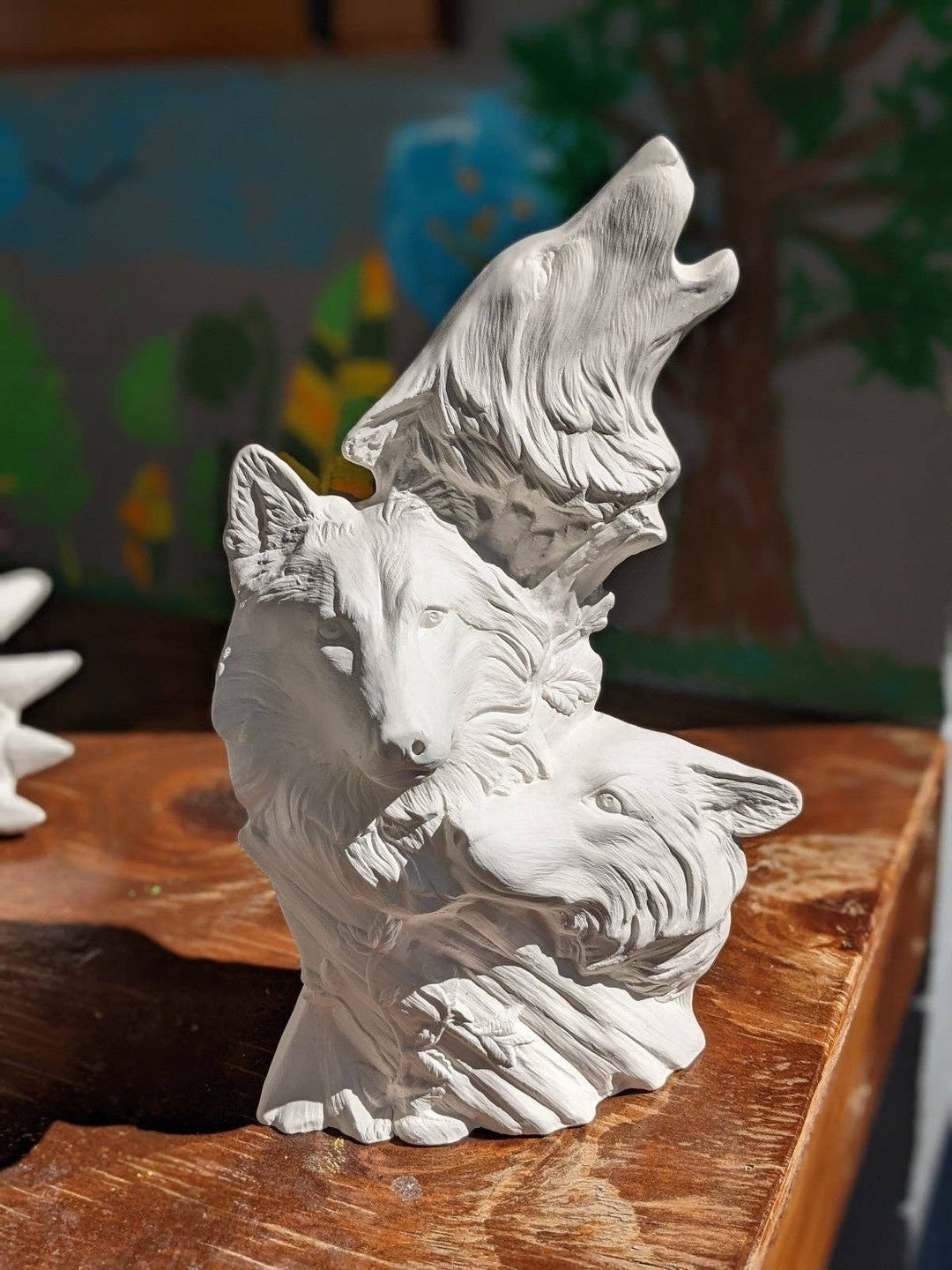 Driftwood Wolf Pack Ceramic Ready to Paint Bisque 2004 - Etsy