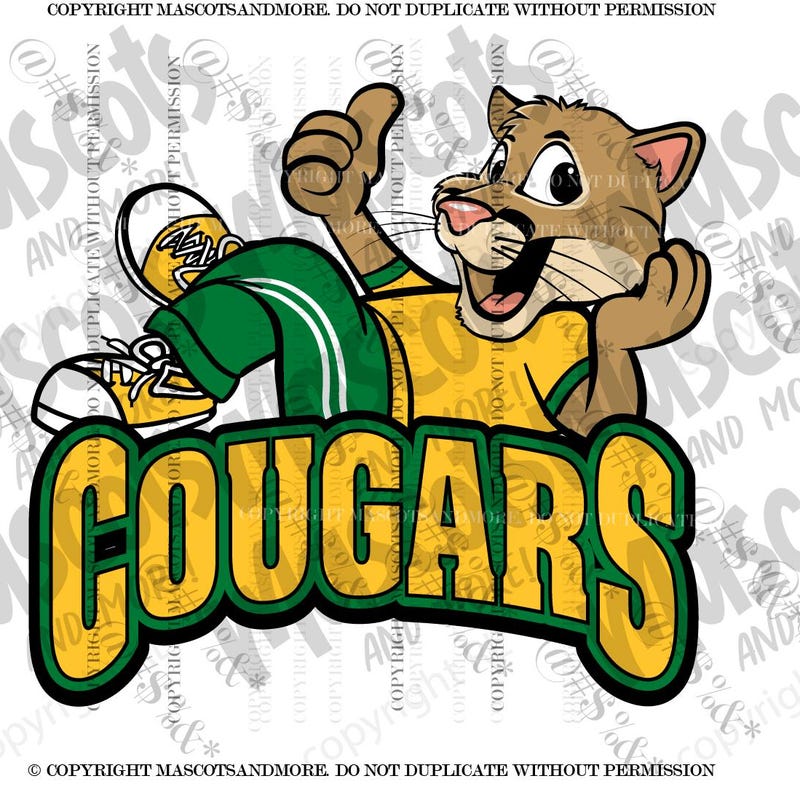 Cougar Mascot Svg - Etsy