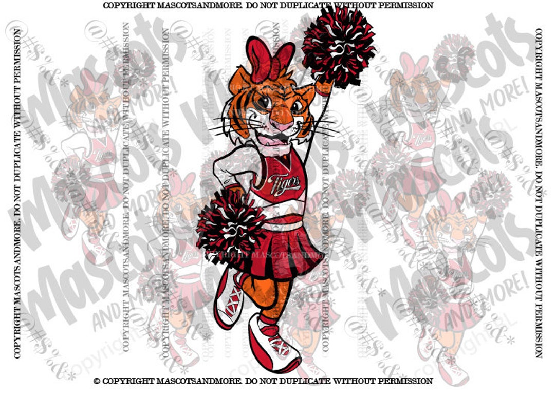 Tiger Cheer Mascot in Vector Eps Svg Png Pdf Jpg - Etsy