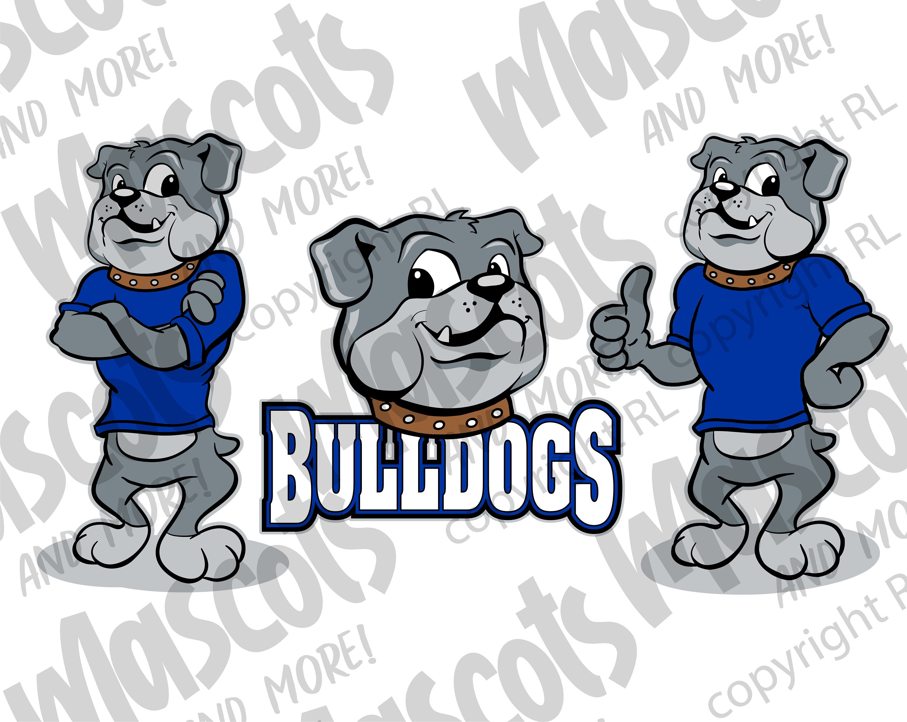 Bulldog Mascot Logo Blue