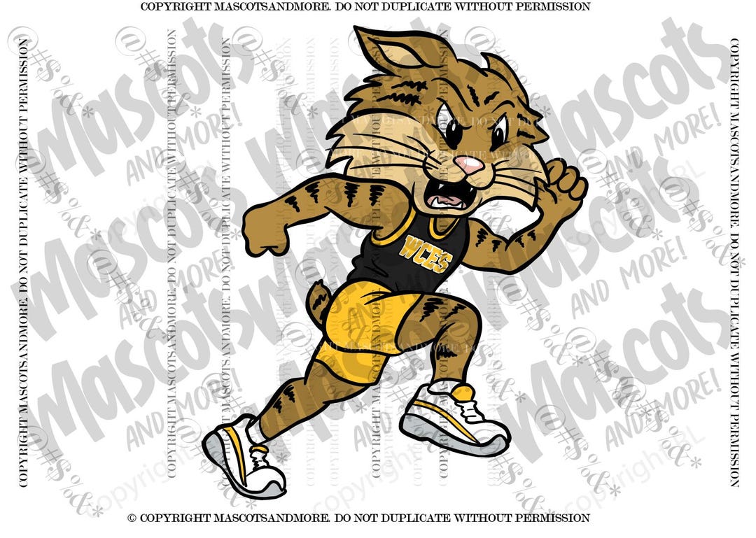 Bobcat Running Mascot in Vector, SVG, PDF, PNG - Etsy